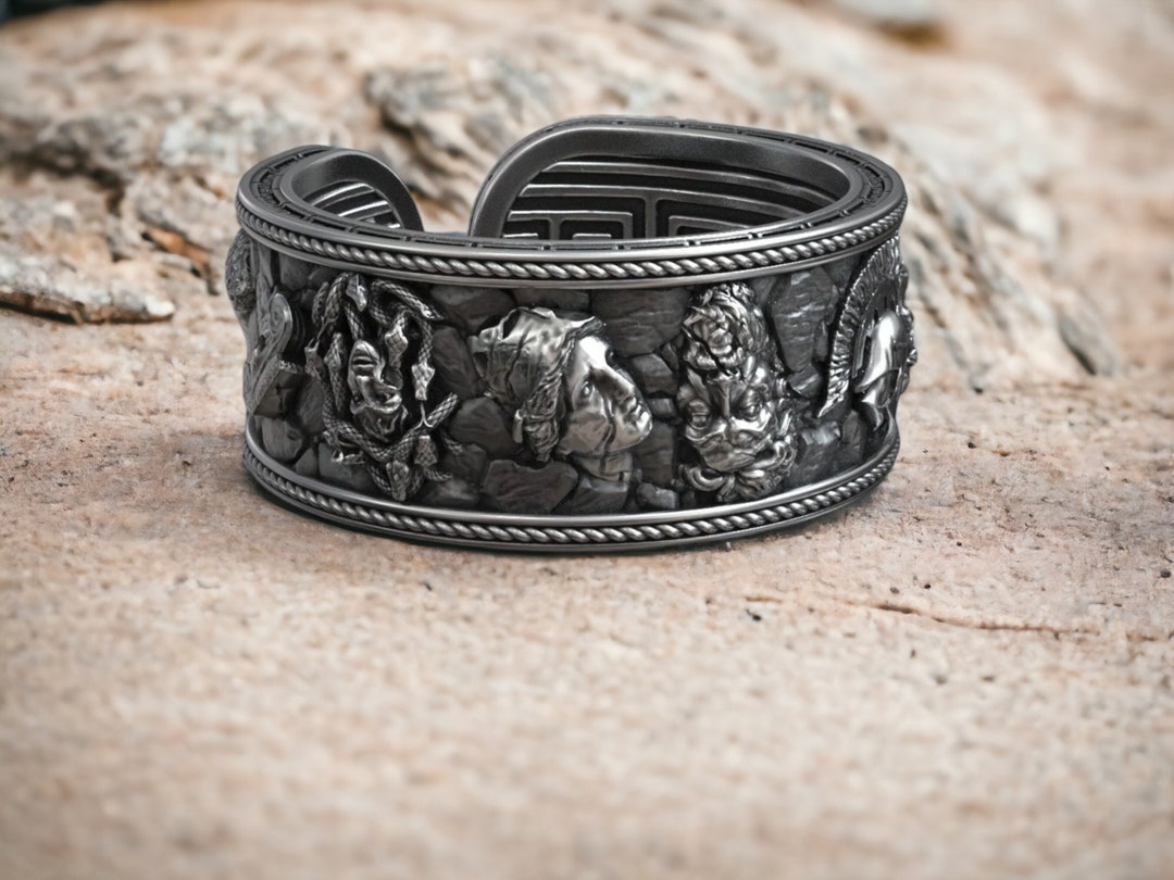 Greek Wide Band Ring, Greek Gods and Heroes Ring, Mythology Ring ...