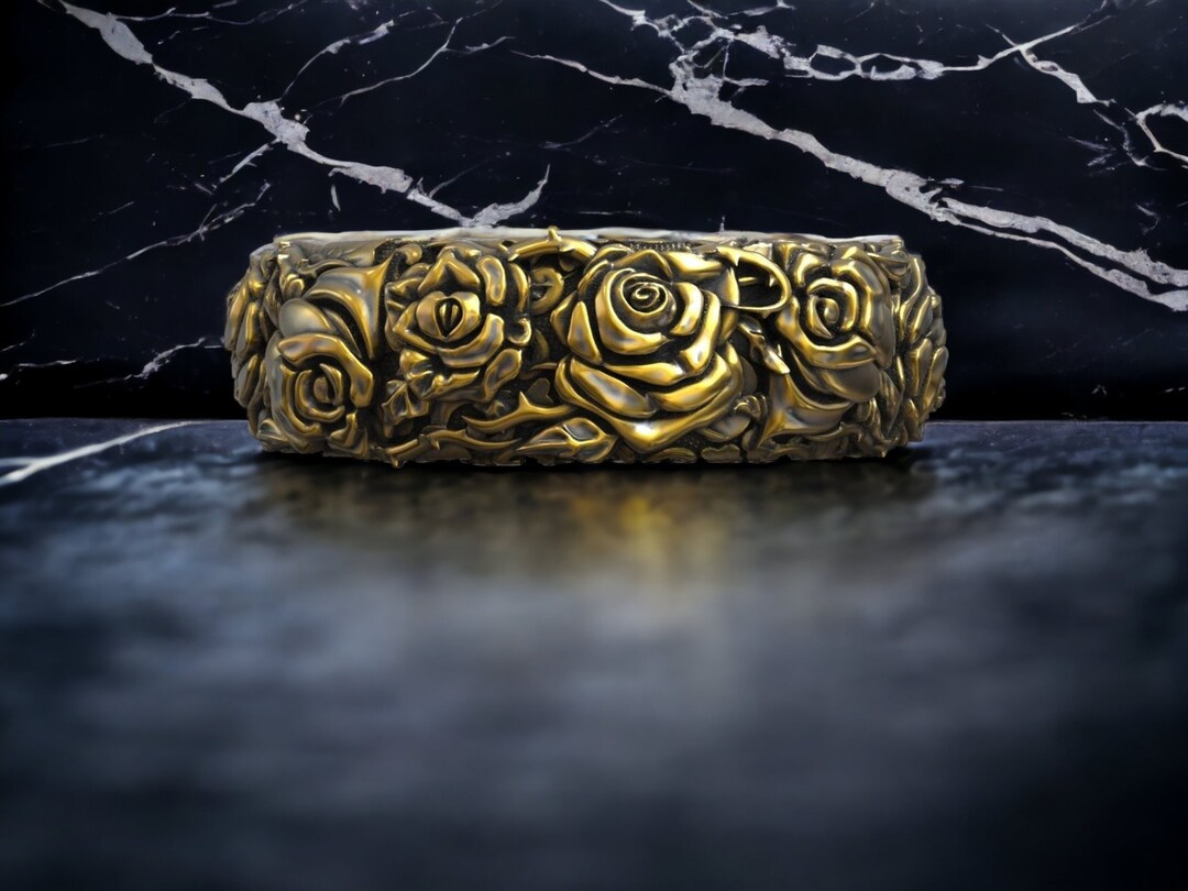 Sterling Silver Roses Band Ring, Romantic Roses Ring, Nature Inspired ...