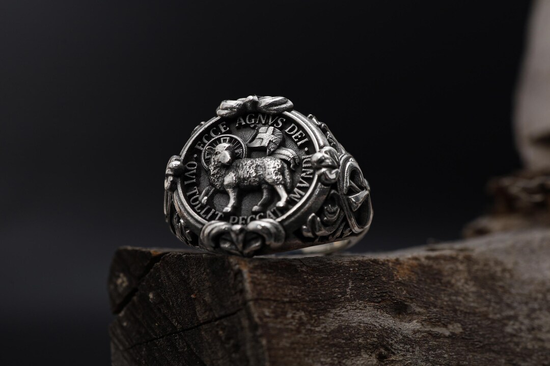 Silver Lamb of God Ring, Biblical Ring, Agnus Dei Ring, Symbol of ...