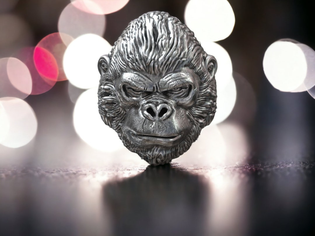 Angry Gorilla Head Men Ring King Kong Ring Ape Mens Ring - Etsy