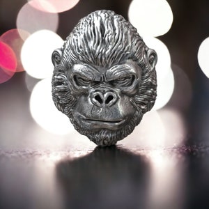 Angry Gorilla Head Men Ring, King Kong Ring, Ape Mens Ring, Unique ...