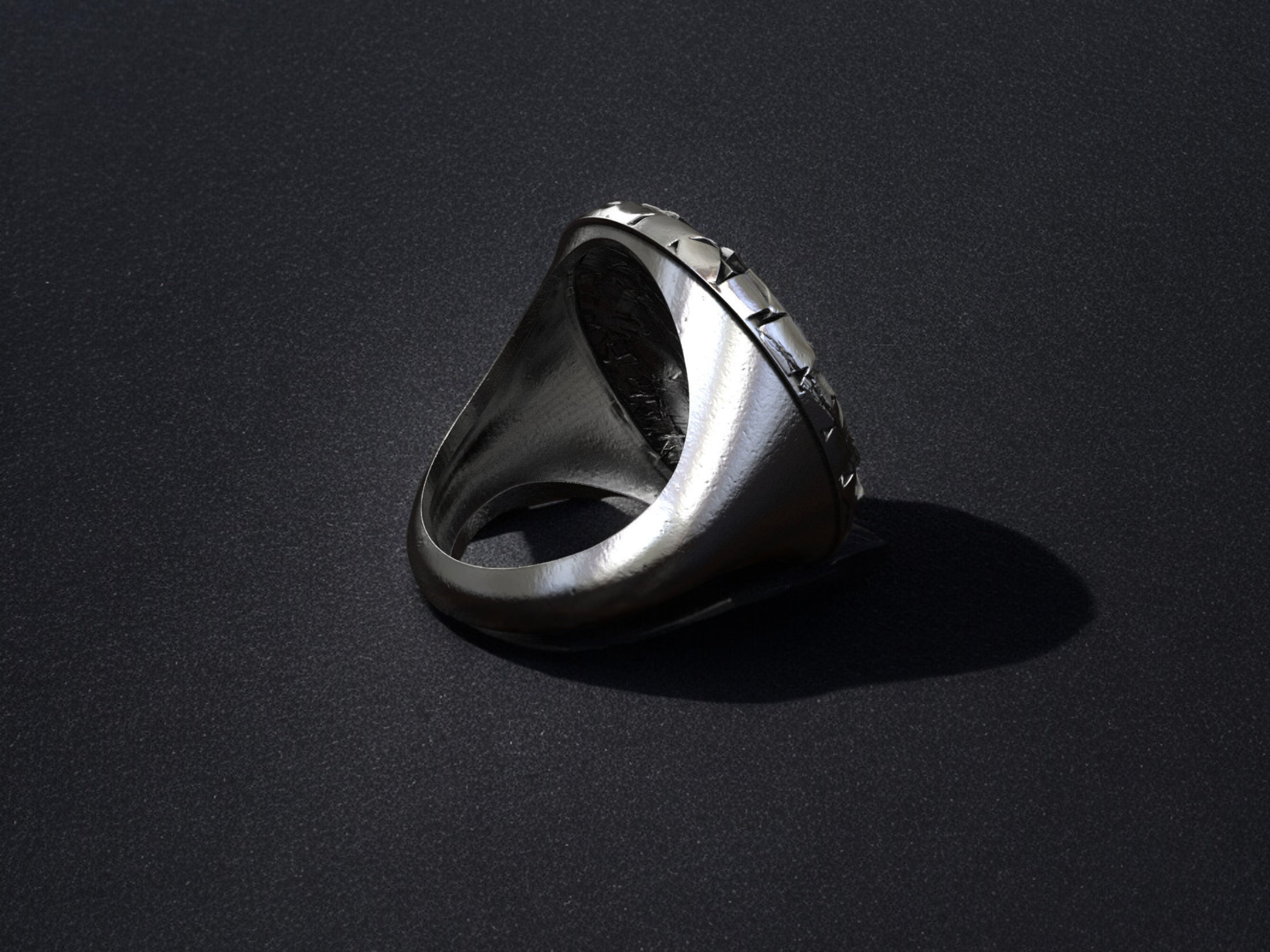 Chipped Silver Men Ring, Large Thumb Ring, Men Signet Ring, Unique ...