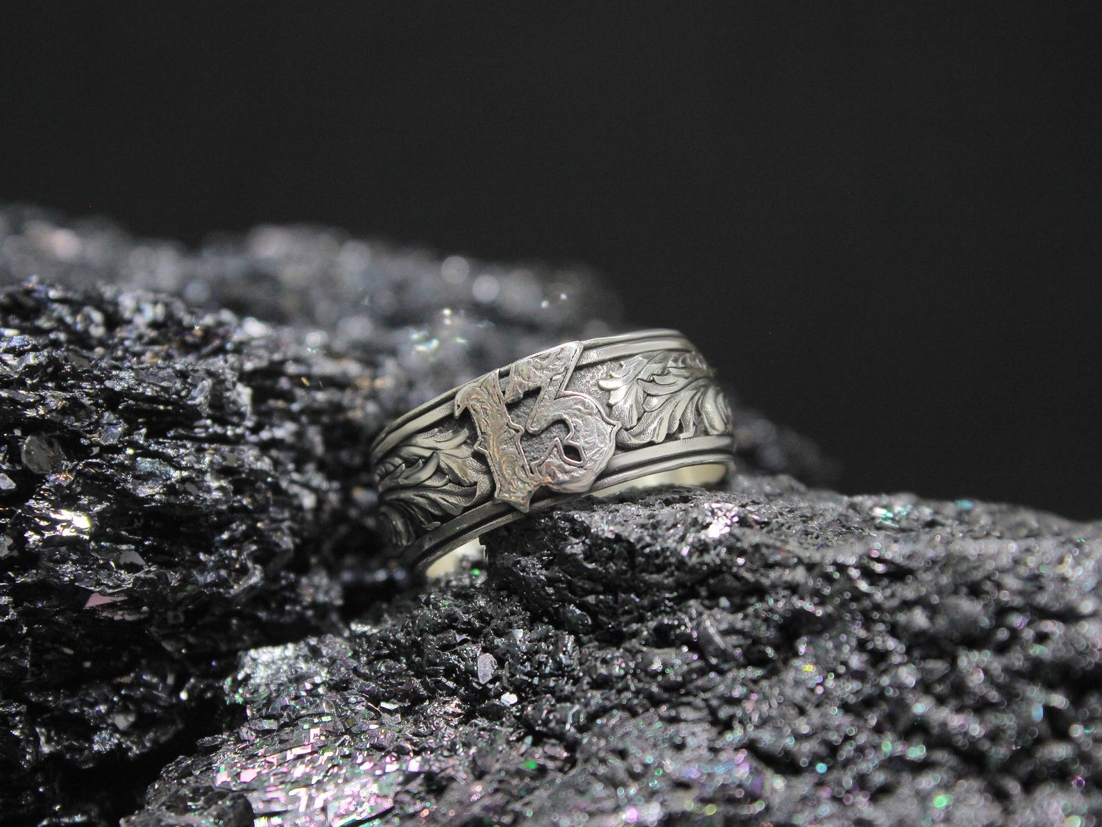 Baroque Design Number Thirteen Ring, Lucky Number 13 Ring, Victorian ...