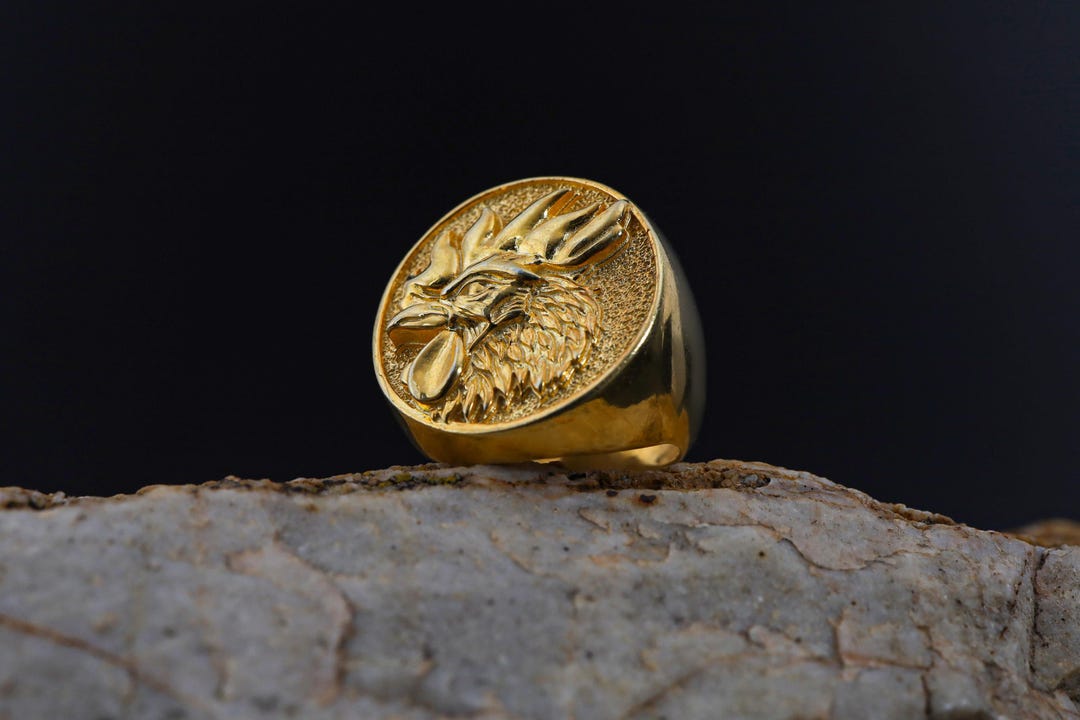 Sterling Silver Rooster Ring, Men Signet Ring, Animal Ring, Cockerel ...