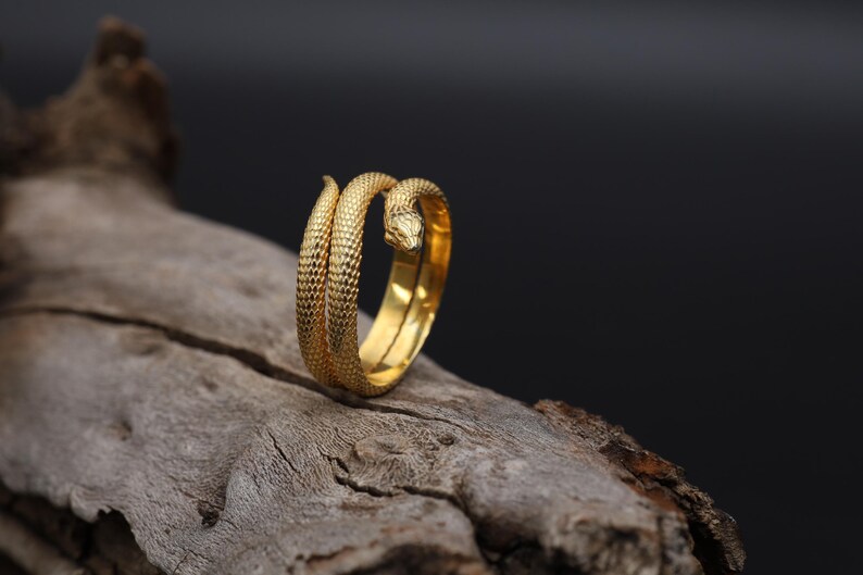 Twisted Snake Ring: 925 Silver Gothic Serpent Band, Handmade Reptile ...