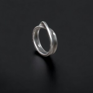 Mobius Strip Silver Ring, Simple Silver Twist Stacking Ring, Infinity ...