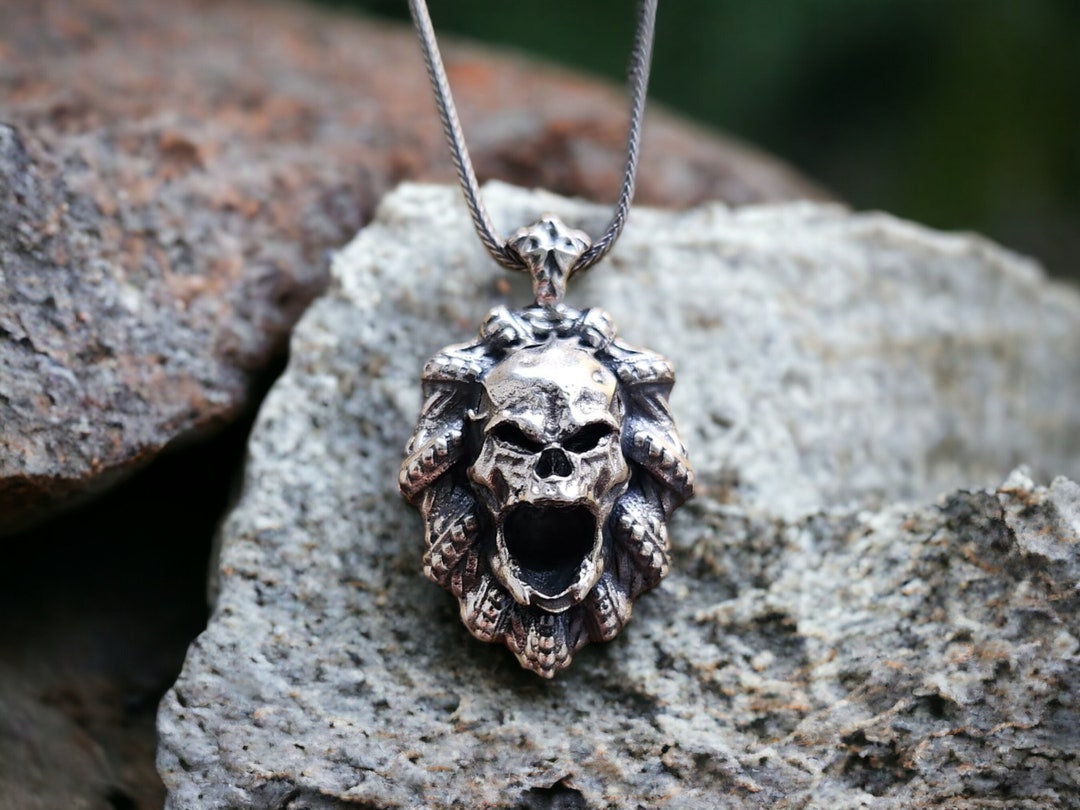 Scary Skull Face Necklace, Devil Head Necklace, 3D Gothic Necklace ...