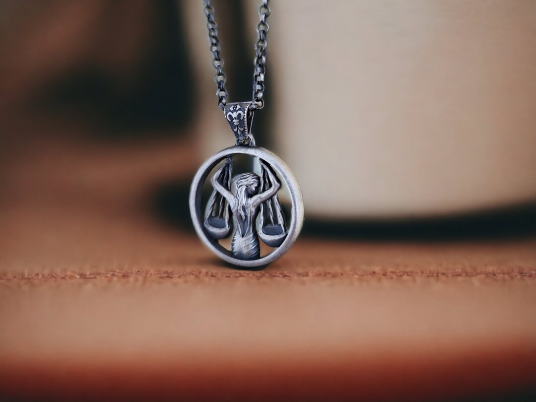 Handmade Silver Libra Necklace, Libra Jewelry, Zodiac Sign Necklace ...