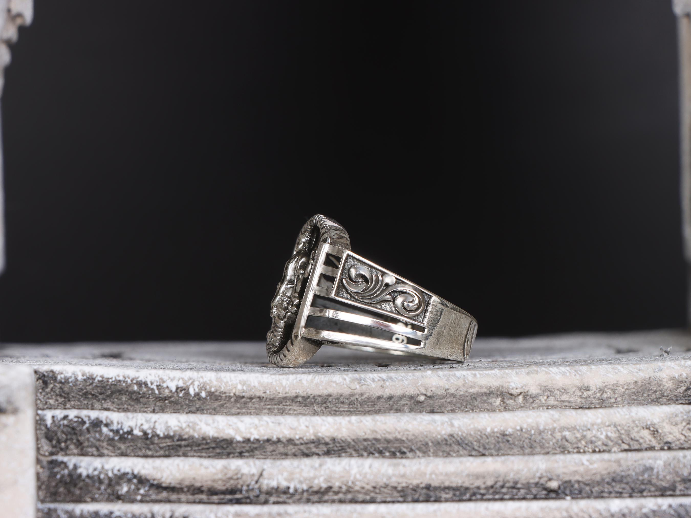 925K Silver Lord Venkateswara Ring, Handmade Hindu God Jewelry, Indian ...