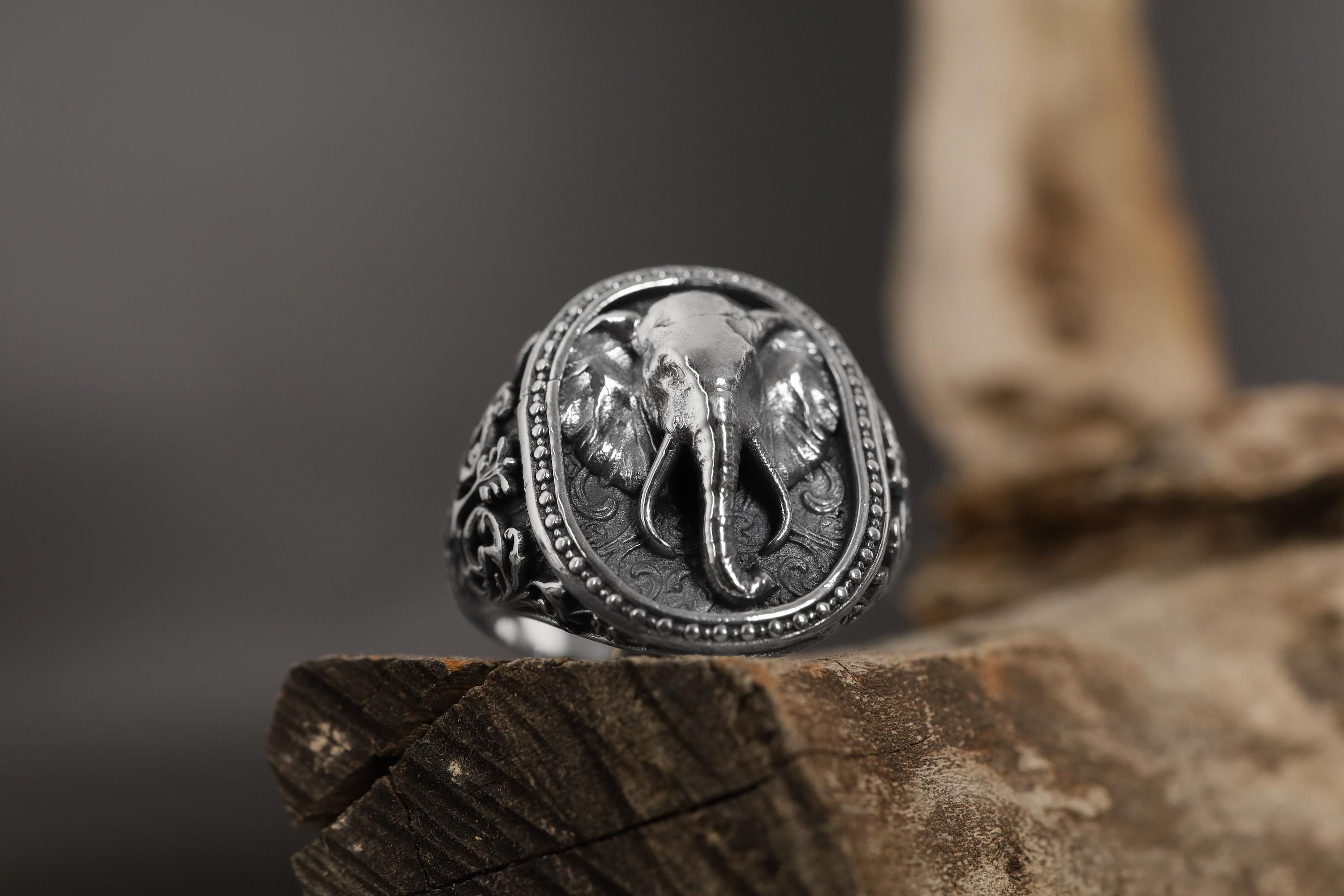 Gold Plated Ganesha Signet Ring: Hindu Elephant God, Good Luck Jewelry ...