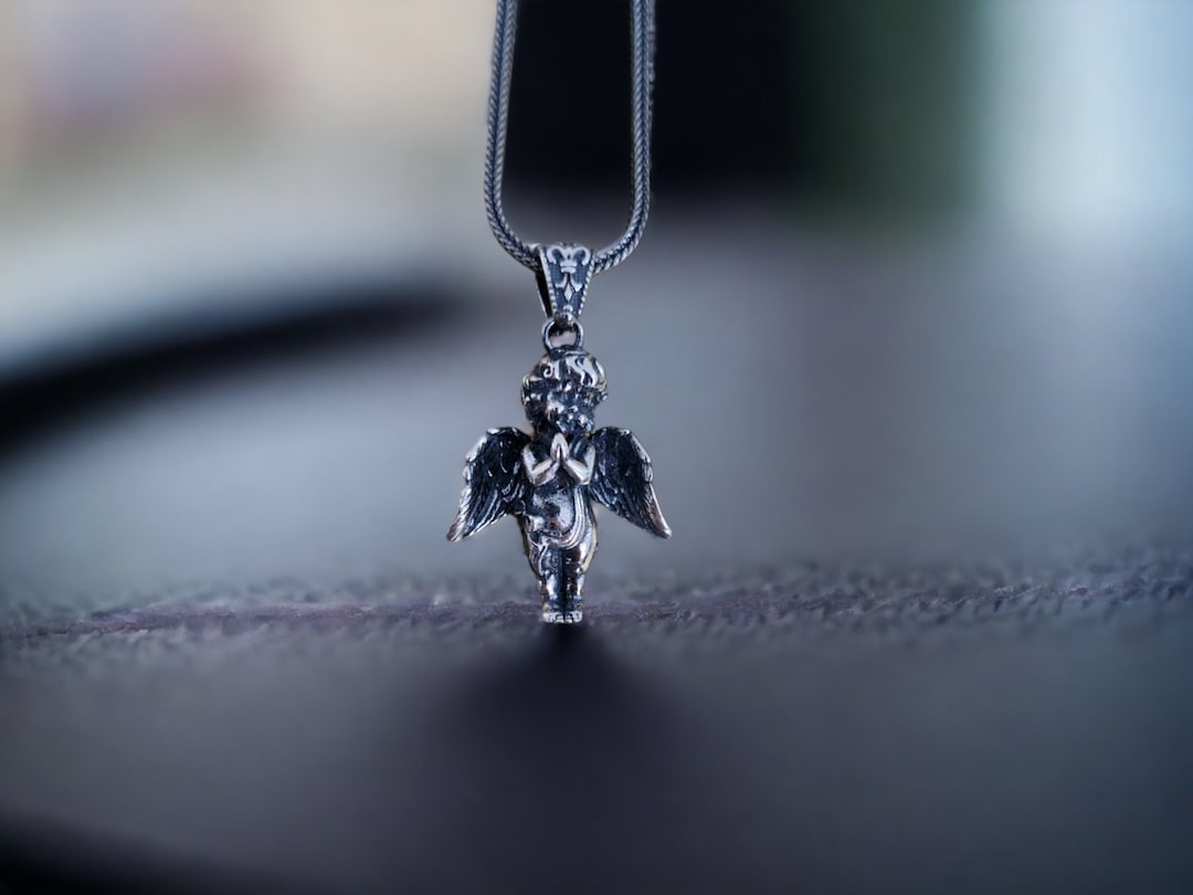 Silver Baby Angel Necklace, Cherubim Necklace, Guardian Angel Necklace ...