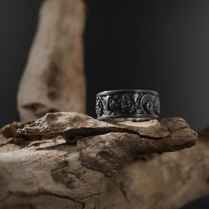 Greek Gods and Heroes Adjustable Ring, Oxidized Jewelry, Unique Mens ...