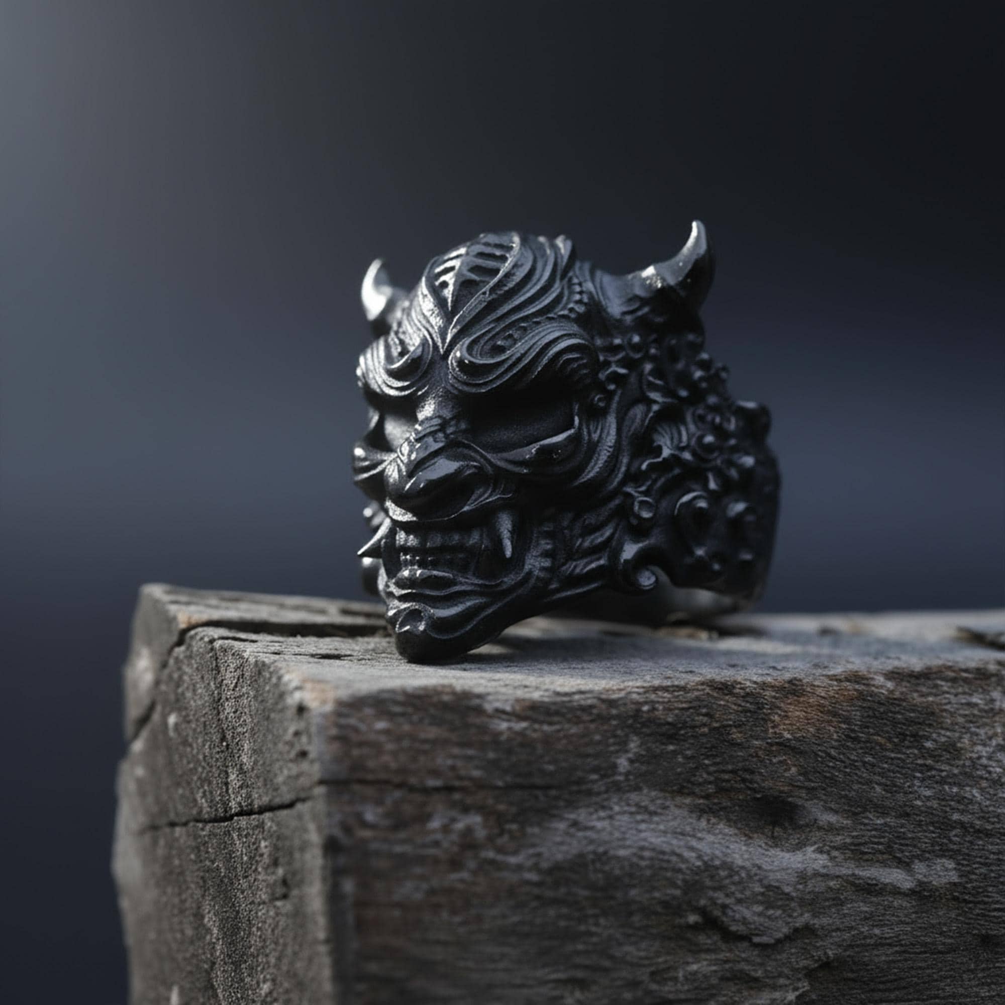 Japanese Hannya Mask Ring, Devil Ring, Japanese Jewelry Gift, Horror ...