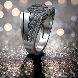 Handmade Rock Ring, Textured Men Ring, Unique Mens Ring, Stone Ring Men ...