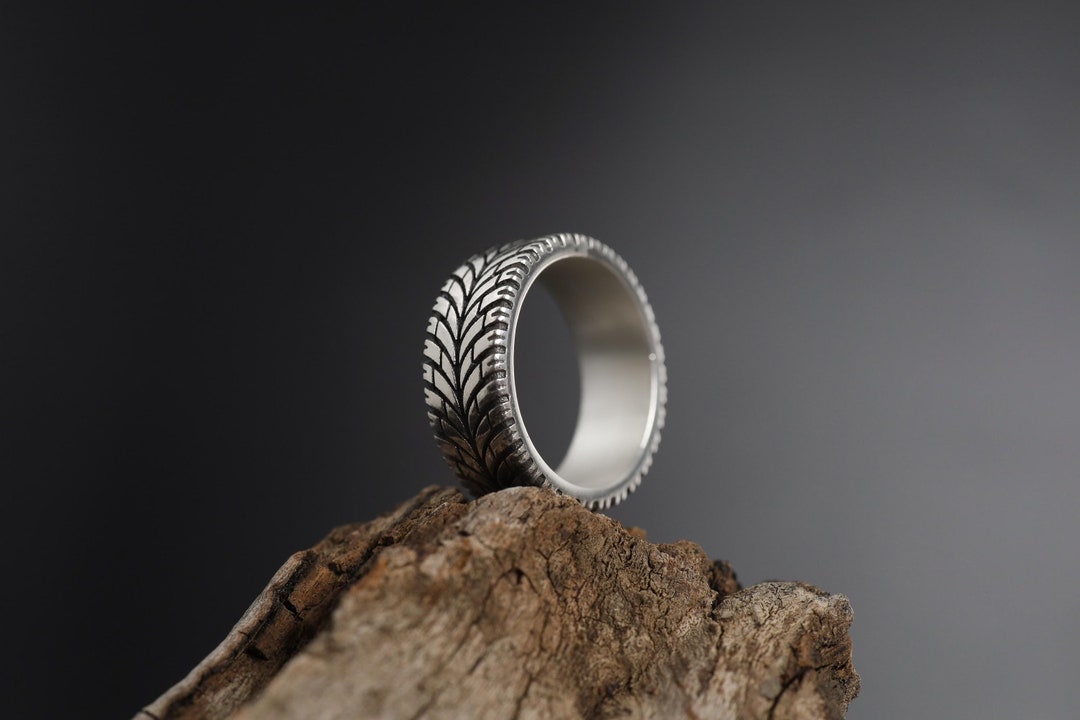Car Racer Tire Band Ring, Racing Wedding Band, Car Guy Ring, Motorcycle ...