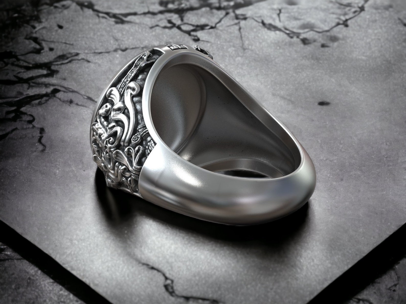 Sterling Silver Medusa Men Ring Greek Mythology Ring - Etsy