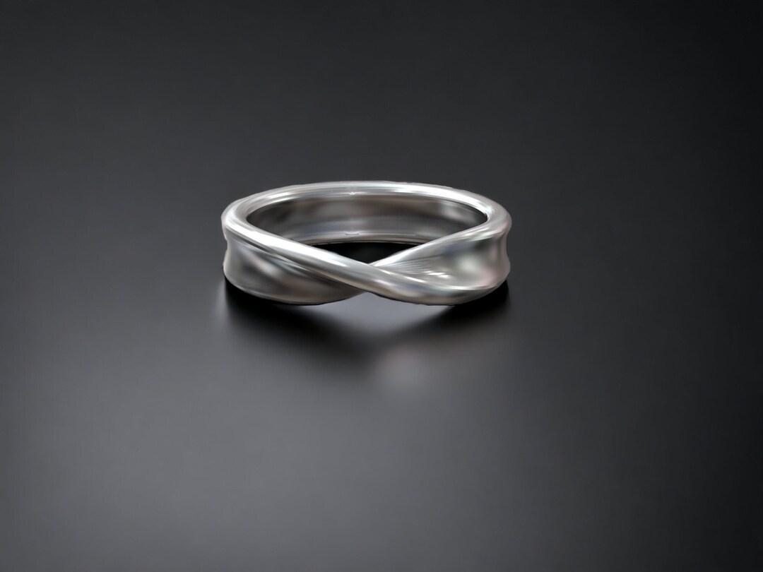 Mobius Strip Silver Ring, Simple Silver Twist Stacking Ring, Infinity ...