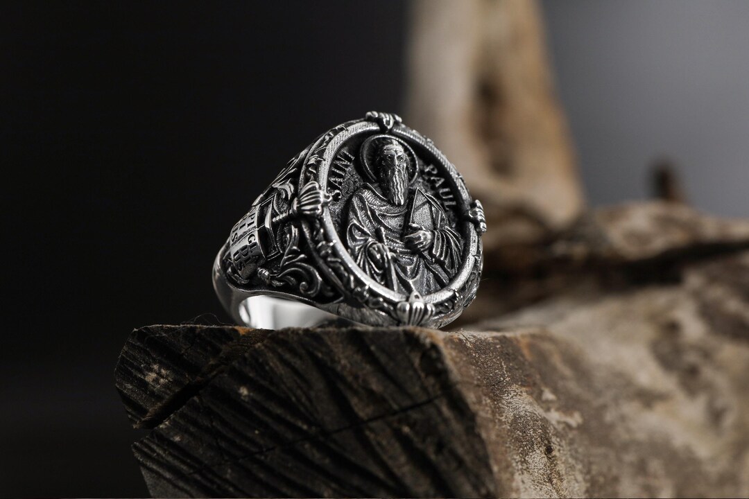 Silver Saint Paul Apostle Sword Ring, Religious Jewelry, St Apostle ...