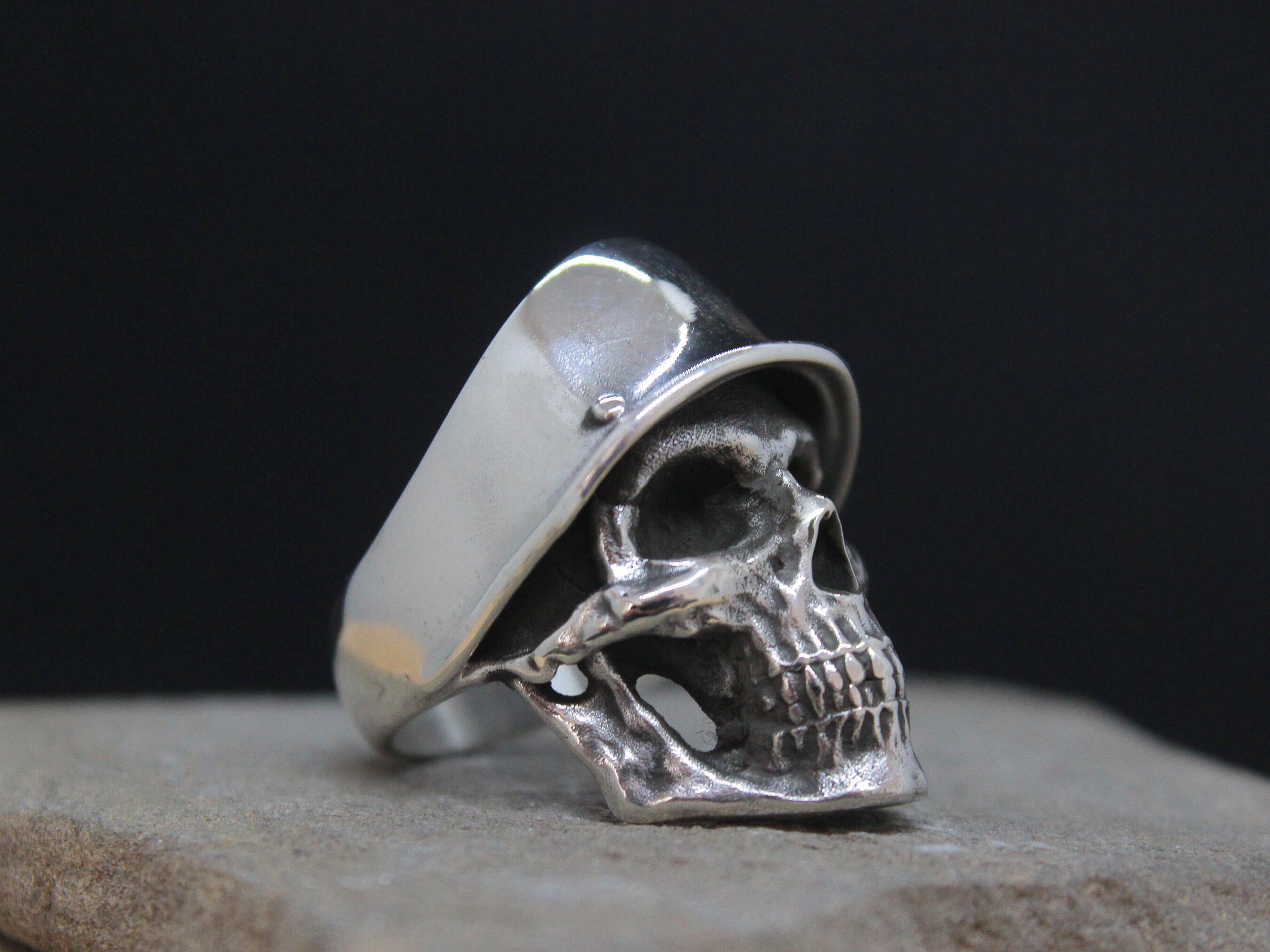 Skull Soldier Ring, Skull Army Ring, Military Skull Ring, Army Biker ...