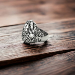 Gothic Gemini Symbol Ring, Signet Zodiac Ring, Memento Mori Horoscope ...