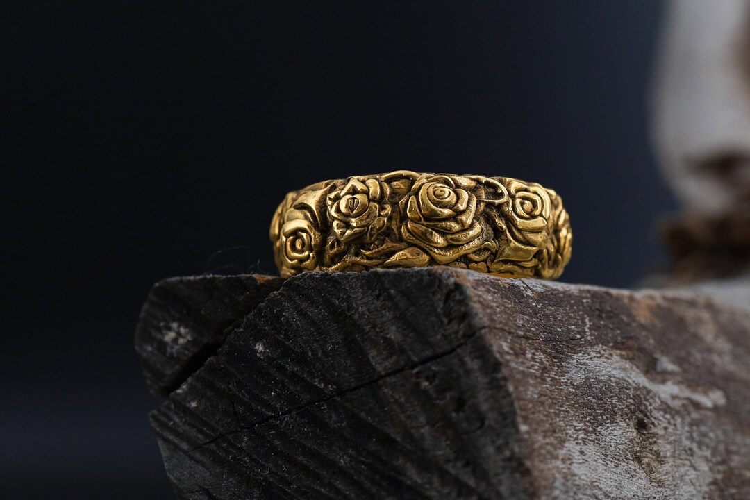 Sterling Silver Roses Band Ring, Romantic Roses Ring, Nature Inspired ...
