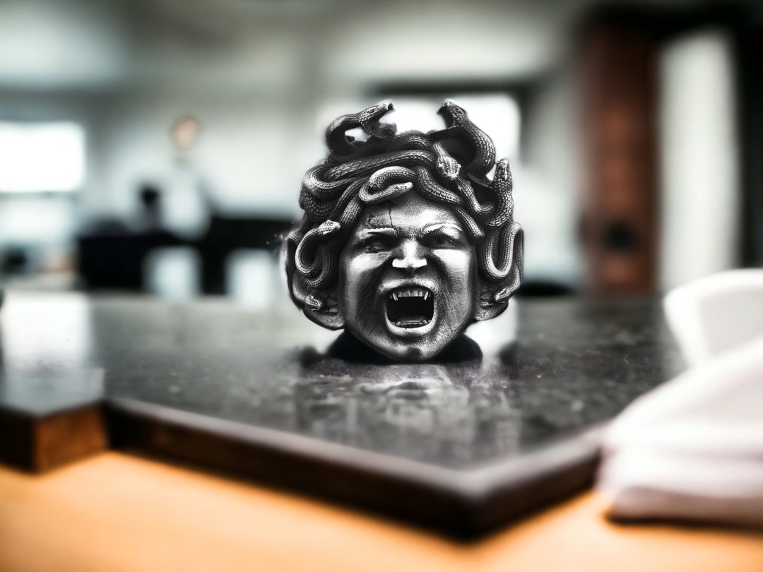 Gorgon Medusa Silver Ring, Greek Mythology Ring, Screaming Medusa Ring ...