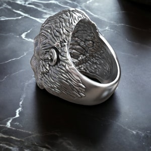 Angry Gorilla Head Men Ring, King Kong Ring, Ape Mens Ring, Unique ...