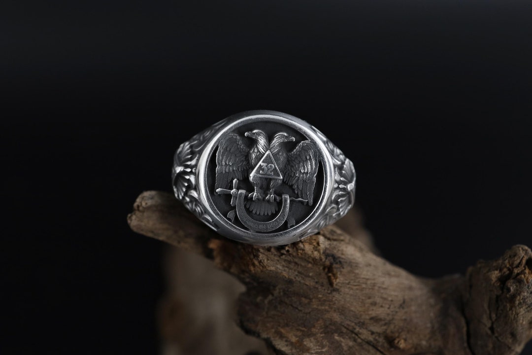 Two-headed Eagle Freemason Ring: Masonic Pinky Ring, Double-headed ...