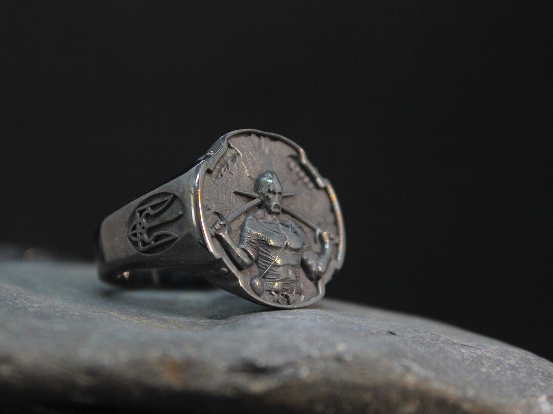 Ukrainian Warrior Cossack Ring, Patriotic Jewelry Men, Silver Cossack ...