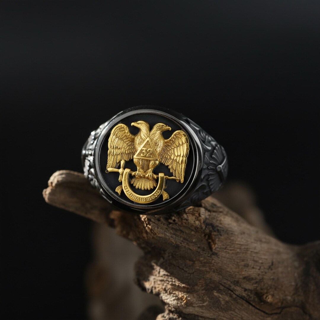 Double Eagle Signet Ring for Men: 32nd Degree Fraternal Jewelry ...