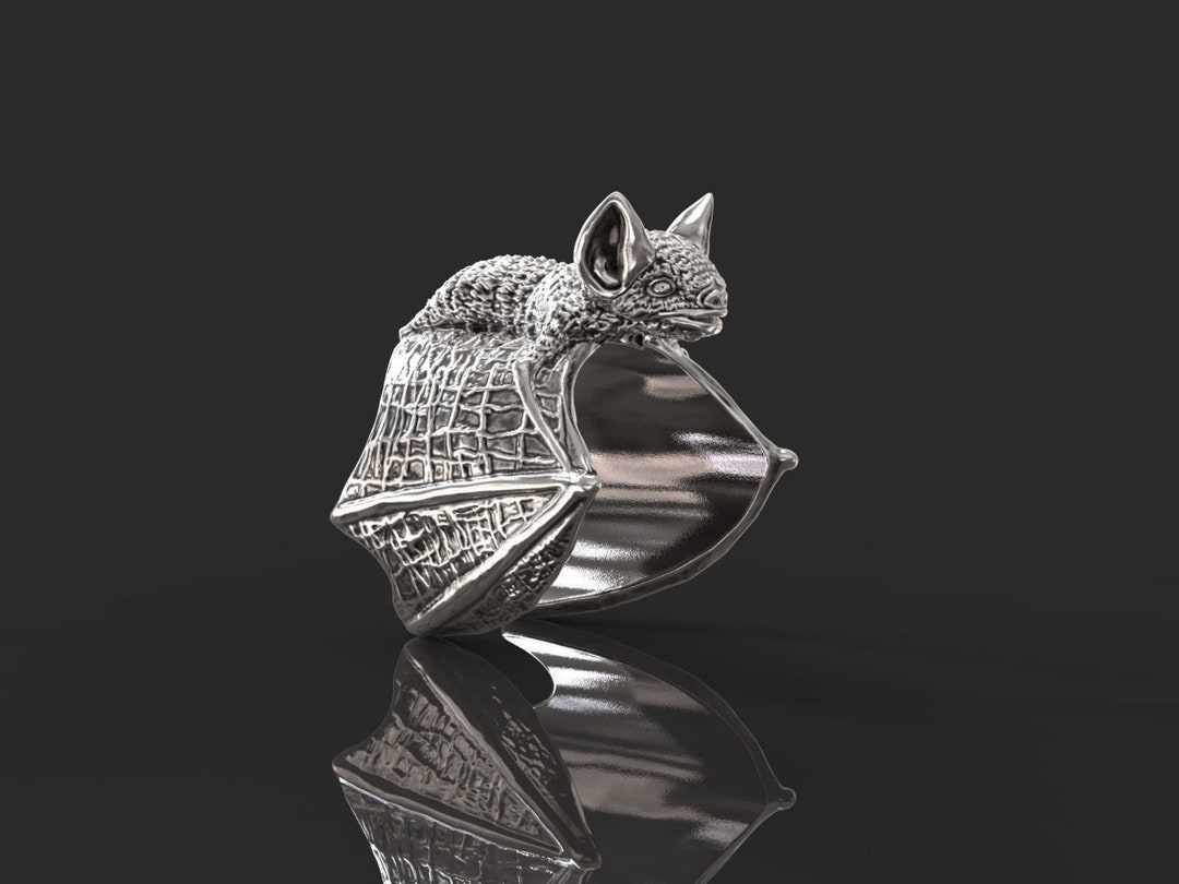 Sterling Silver Vampire Bat Ring, Gothic Ring, Punk Jewelry, Bat ...