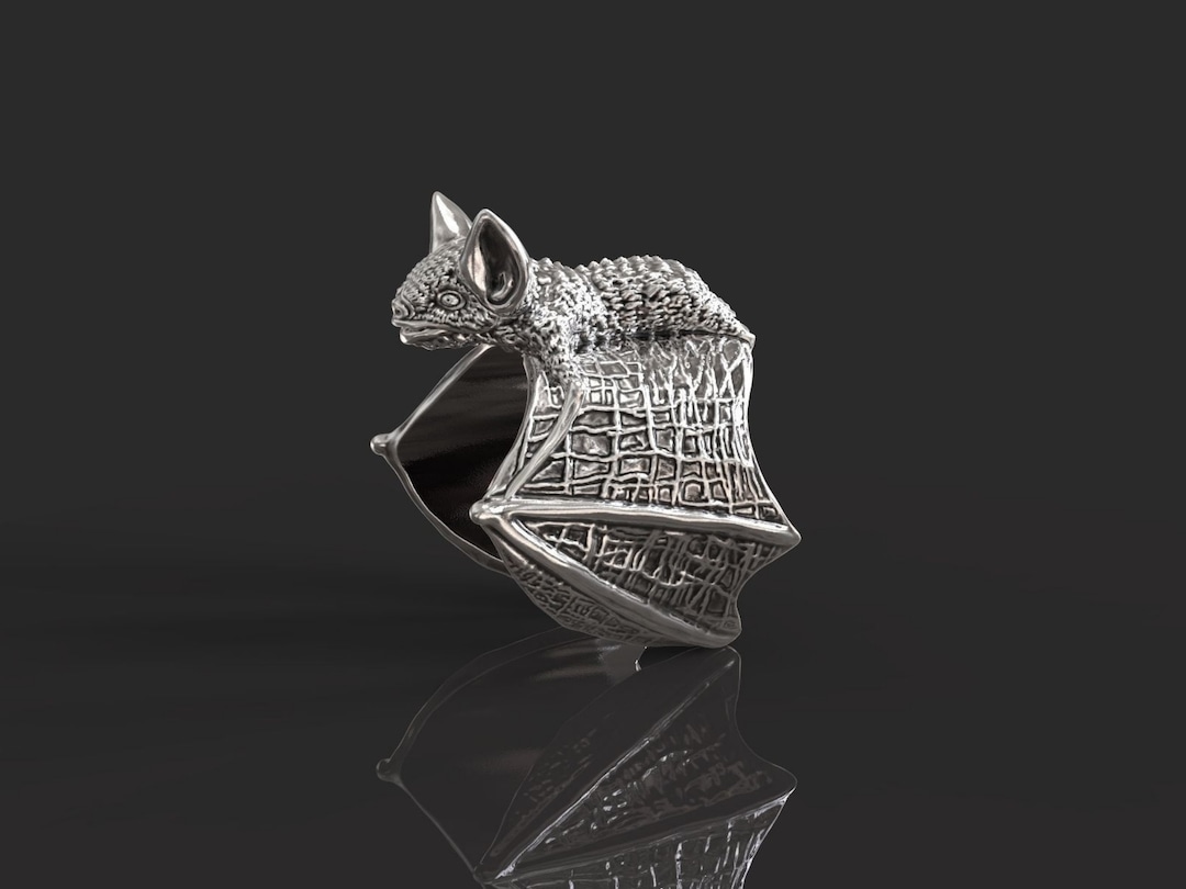 925 Sterling Silver Bat Ring, Vampire Bat Gothic Ring, Unique Punk Ring ...