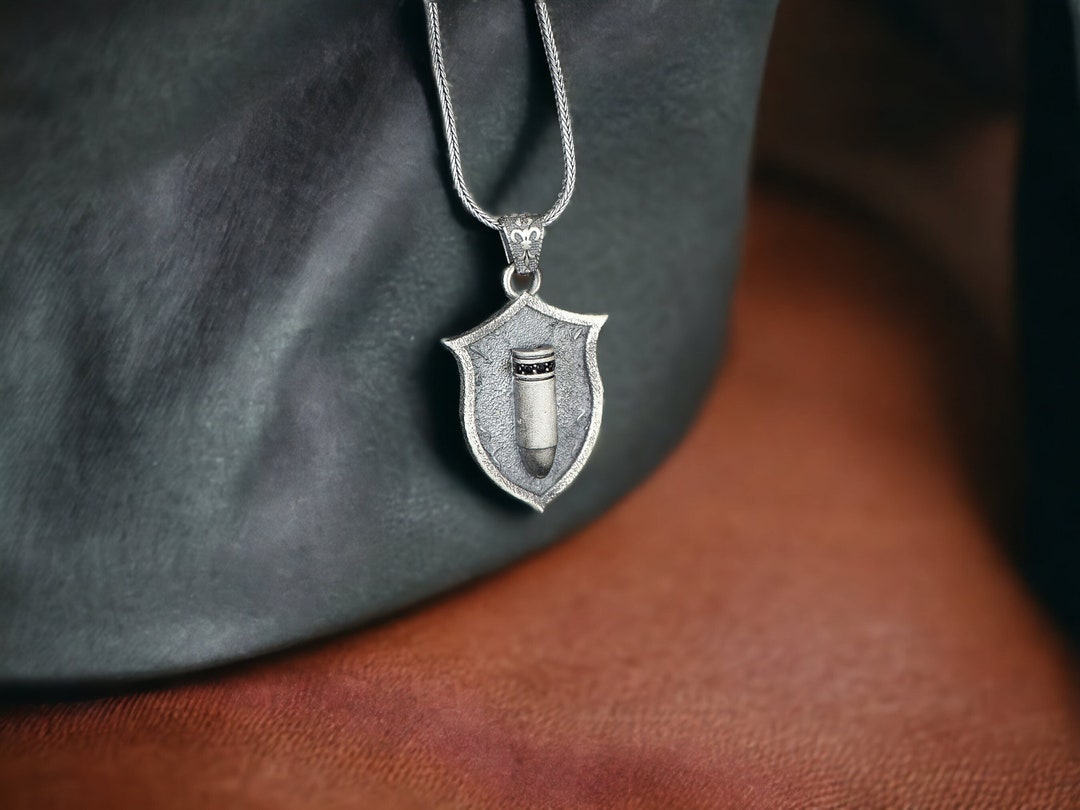 Sterling Silver Bullet Medallion Necklace, Handmade Fashion Jewelry - Etsy
