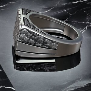 Handmade Rock Ring, Textured Men Ring, Unique Mens Ring, Stone Ring Men ...