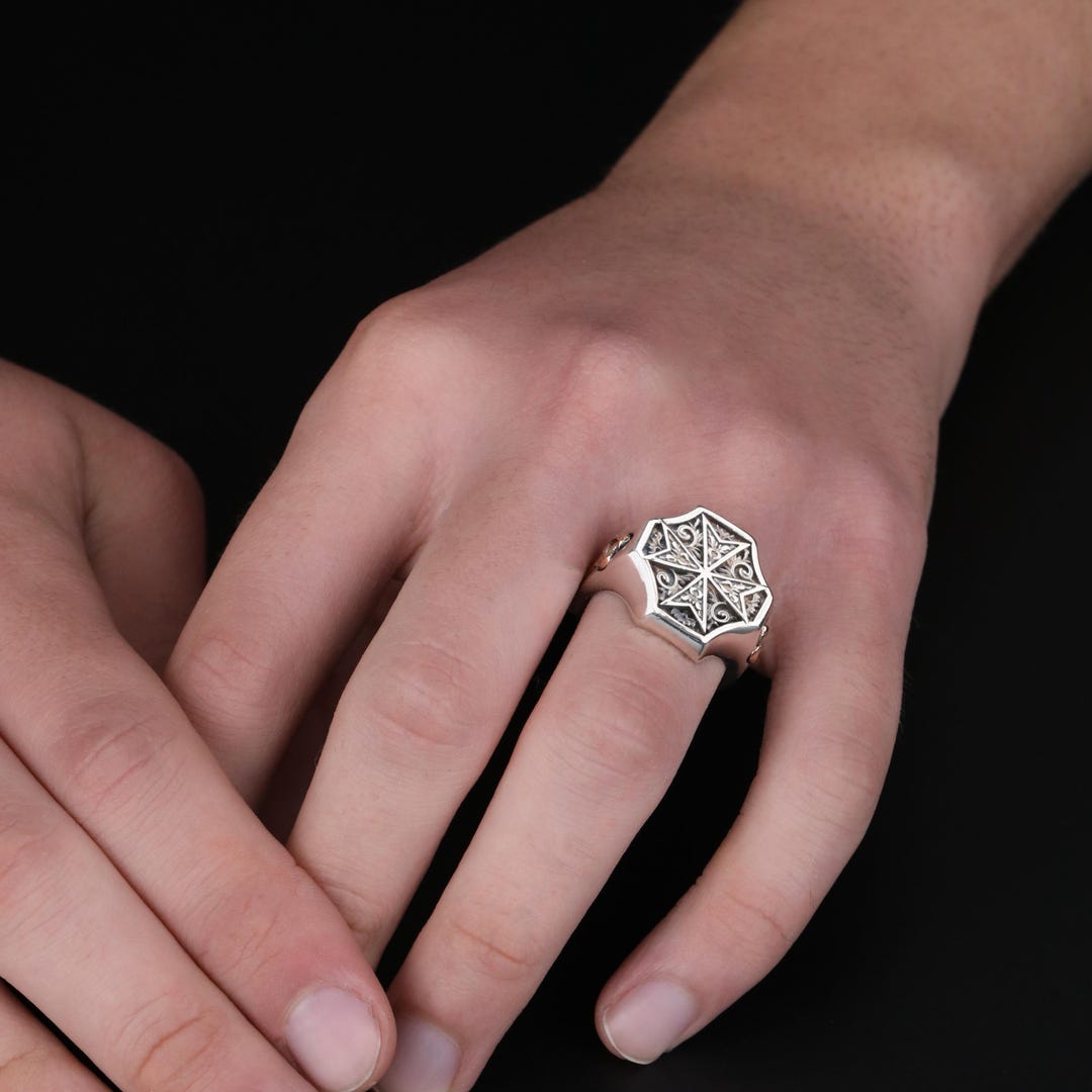 Sterling Silver Maltese Cross Sword Men's Ring: Maltese Templar Symbol ...