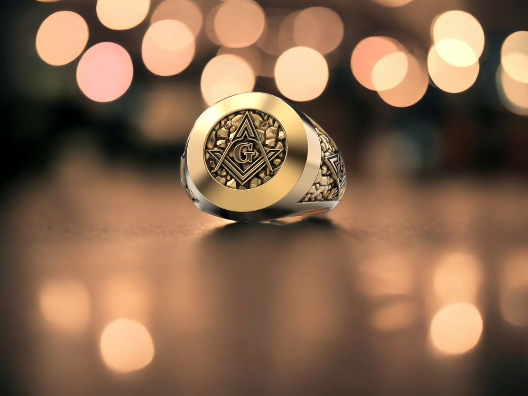 Silver Masonry Signet Ring, Master Mason Ring, Men Handmade Ring ...