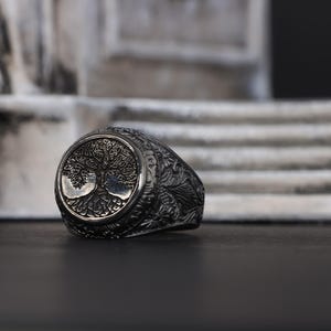 Handmade Family Tree Signet Ring, Tree of Life Celtic Ring, Yggdrasil ...