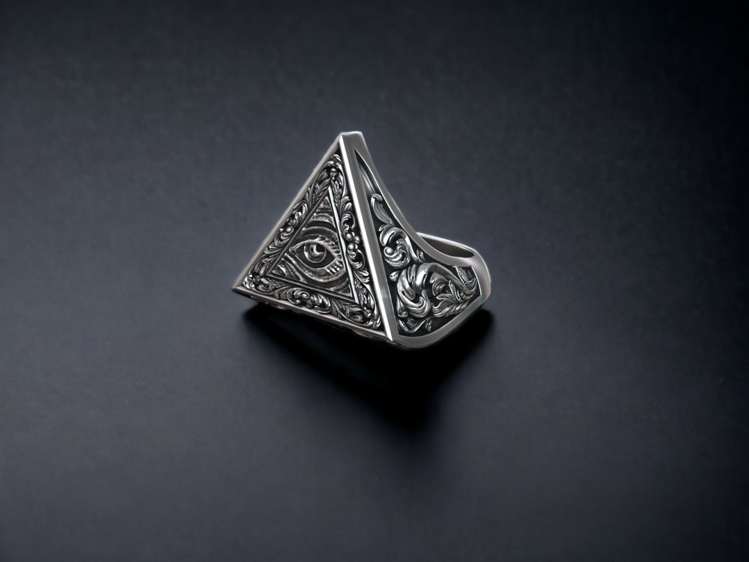 925K Silver All Seeing Eye Ring, Masonic Jewelry, Eye of Province Ring ...
