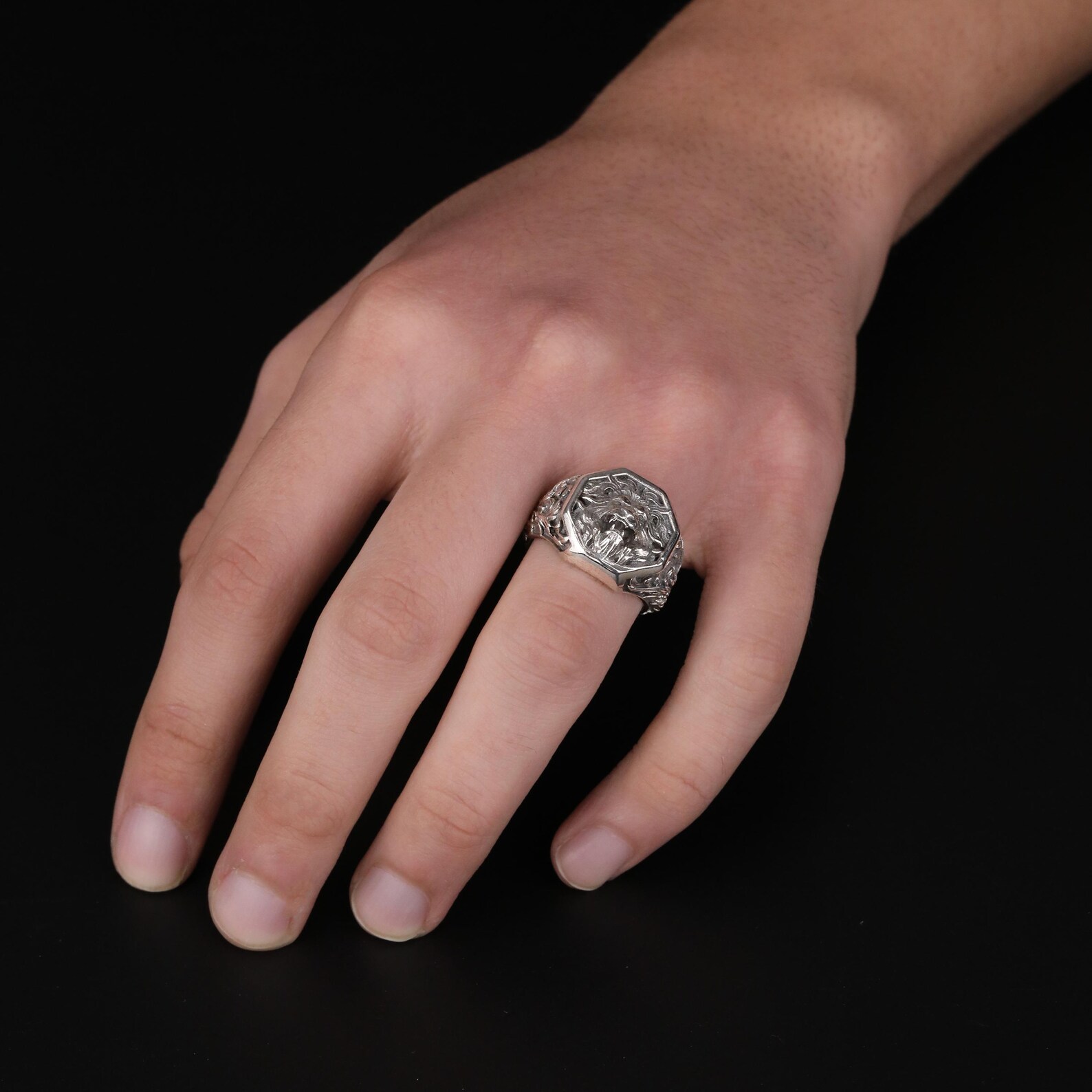 Victorian Lion Signet Ring: Sterling Silver Leo Astrology Ring ...