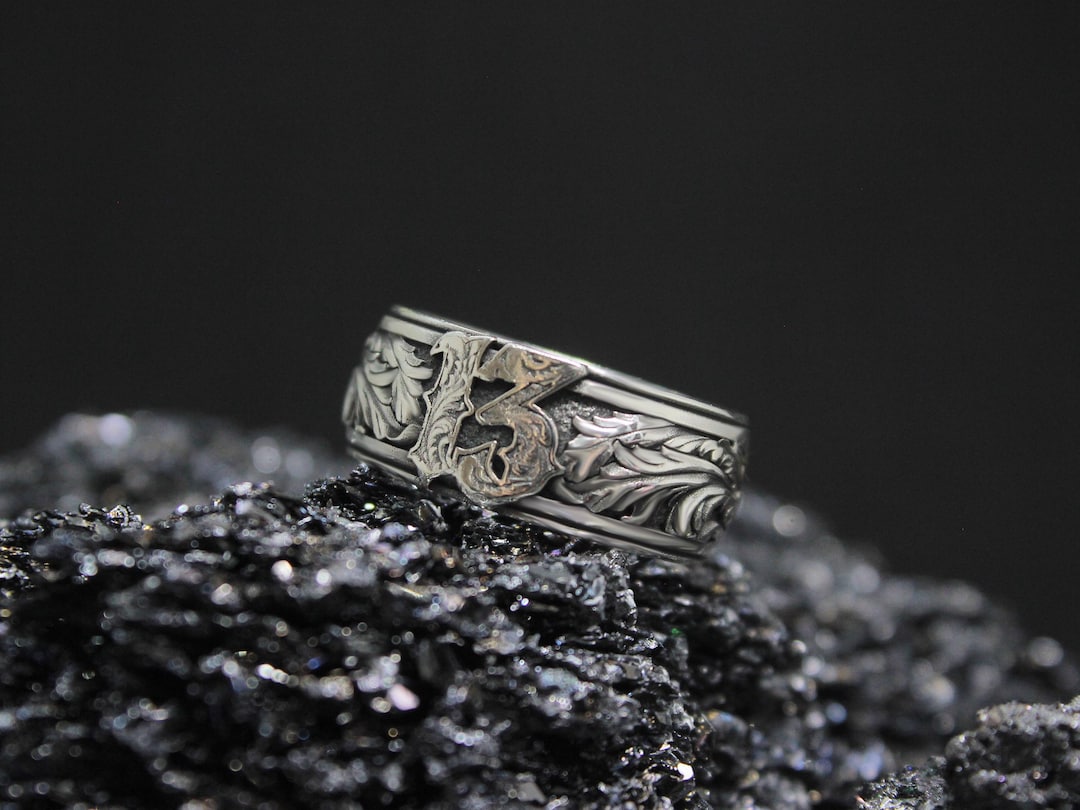 Baroque Design Number Thirteen Ring, Lucky Number 13 Ring, Victorian ...
