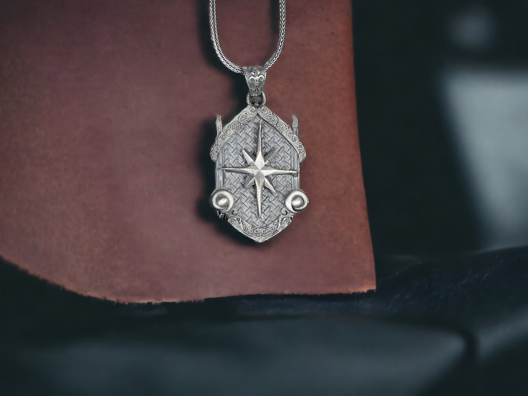 Silver North Star Necklace, Handmade Celestial Necklace for Men, North ...