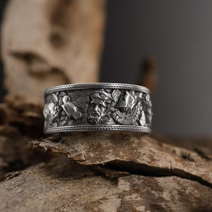 Greek Gods and Heroes Adjustable Ring, Oxidized Jewelry, Unique Mens ...