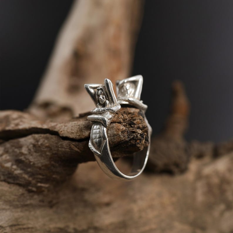925K Sterling Silver Siren Ring: Mythical Woman Jewelry, Handmade ...