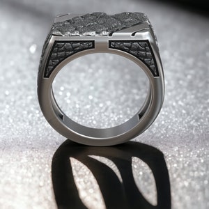 Handmade Rock Ring, Textured Men Ring, Unique Mens Ring, Stone Ring Men ...