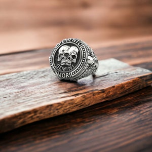 Gothic Gemini Symbol Ring, Signet Zodiac Ring, Memento Mori Horoscope ...