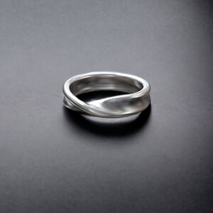 Mobius Strip Silver Ring, Simple Silver Twist Stacking Ring, Infinity ...