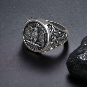 Roman Region Signet Ring, Eagle SPQR Silver Ring, Symbolic Men Ring ...
