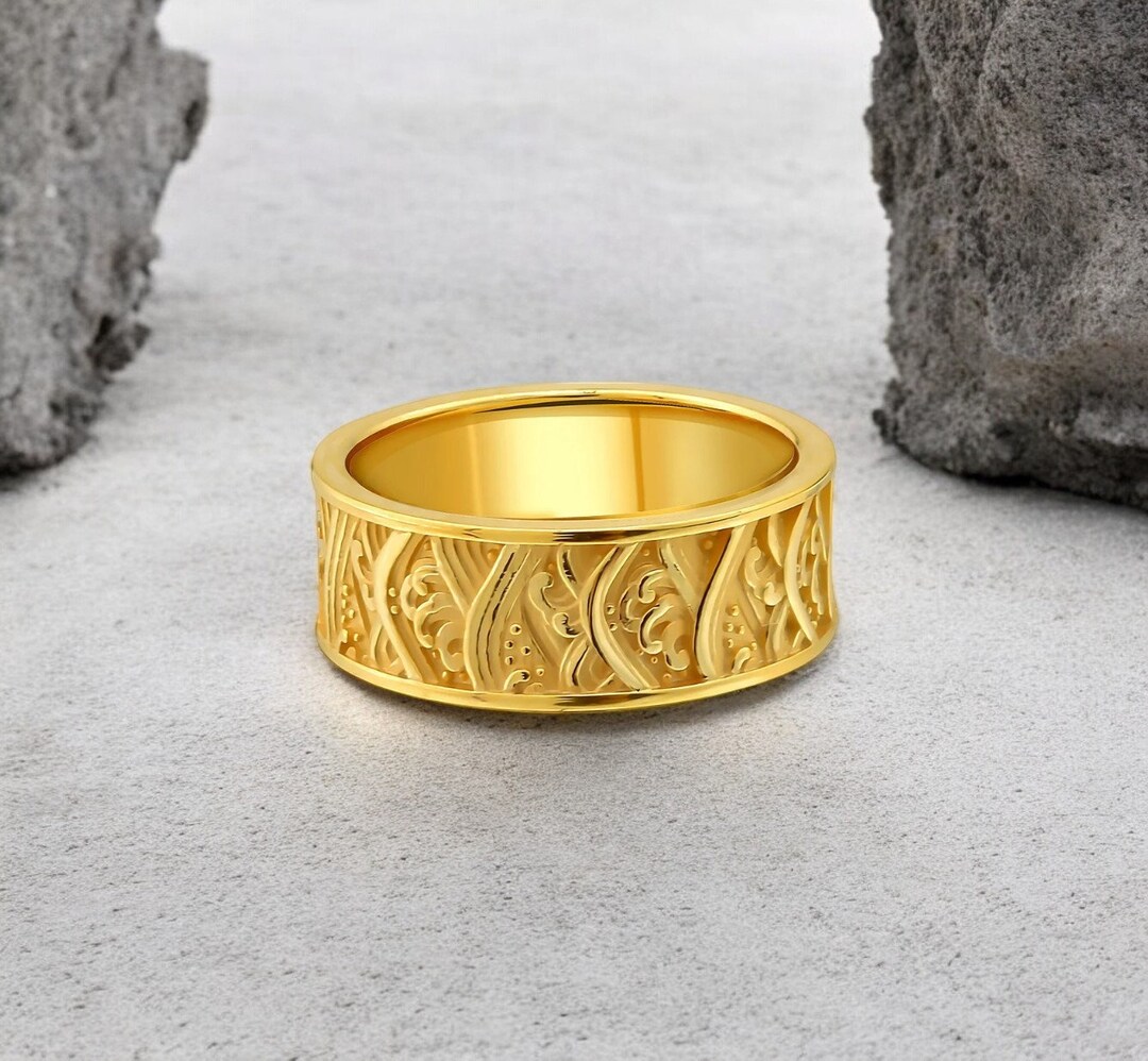The Great Wave of Kanagawa Ring: Japan Waves Ring in Gold Plated Over ...