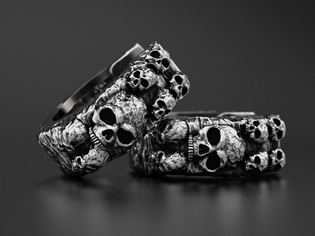 Sterling Silver Skulls Small Hoop Earrings, Gothic Earrings, Dangle ...