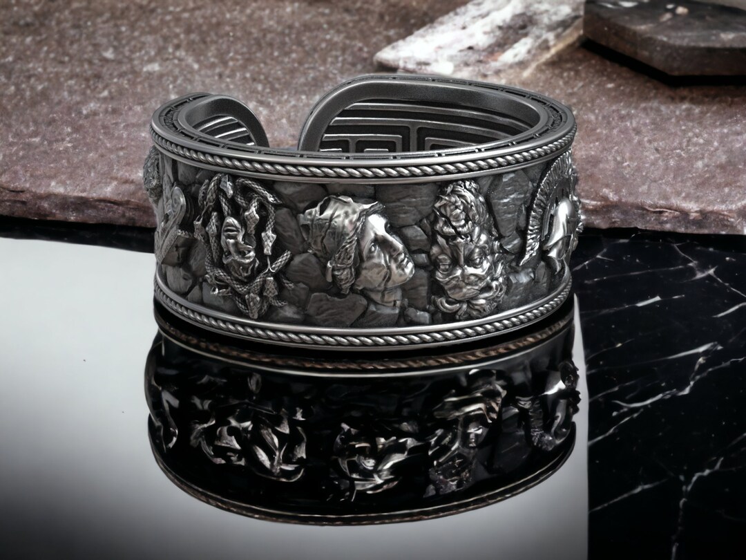Greek Gods and Heroes Adjustable Ring, Oxidized Jewelry, Unique Mens ...